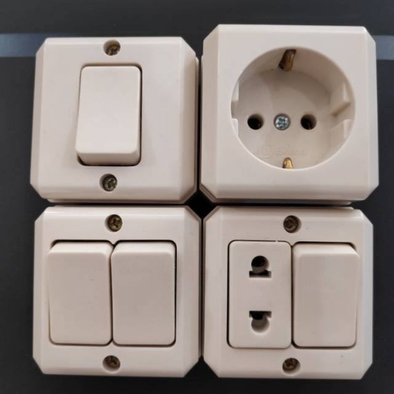 Jual Broco saklar Single Engkel Double Stop Kontak Outbow Tempel Segi ...