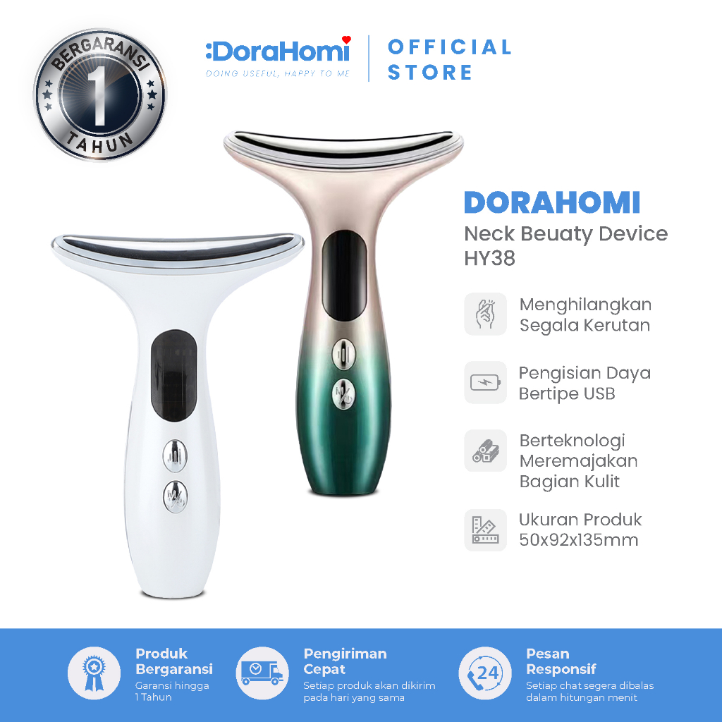Jual DoraHomi Alat Pijat Leher Pengencang Kulit wajah Setrika getar ...