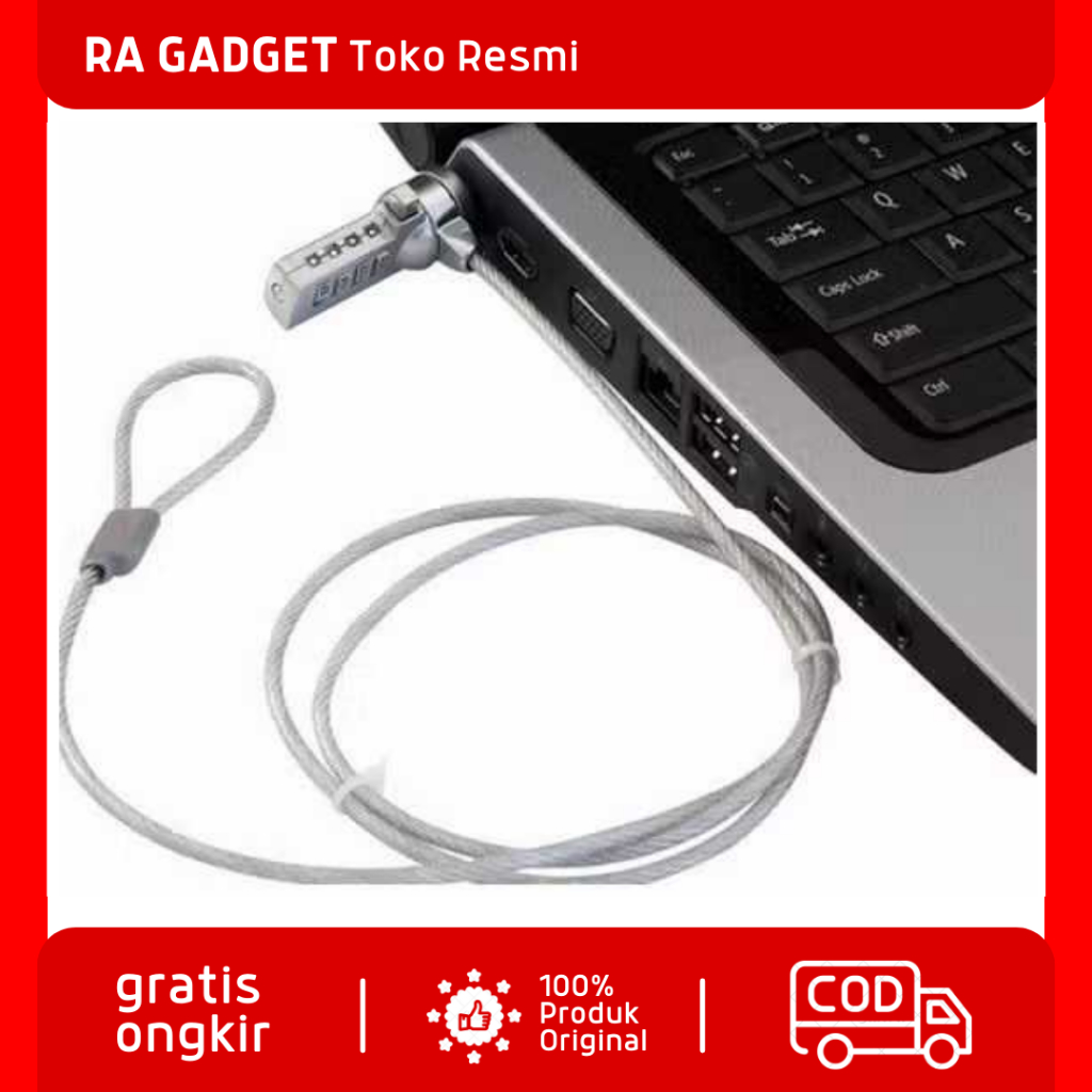 Jual Kunci Gembok Pengaman Laptop Code Number Security Cable Lock ...
