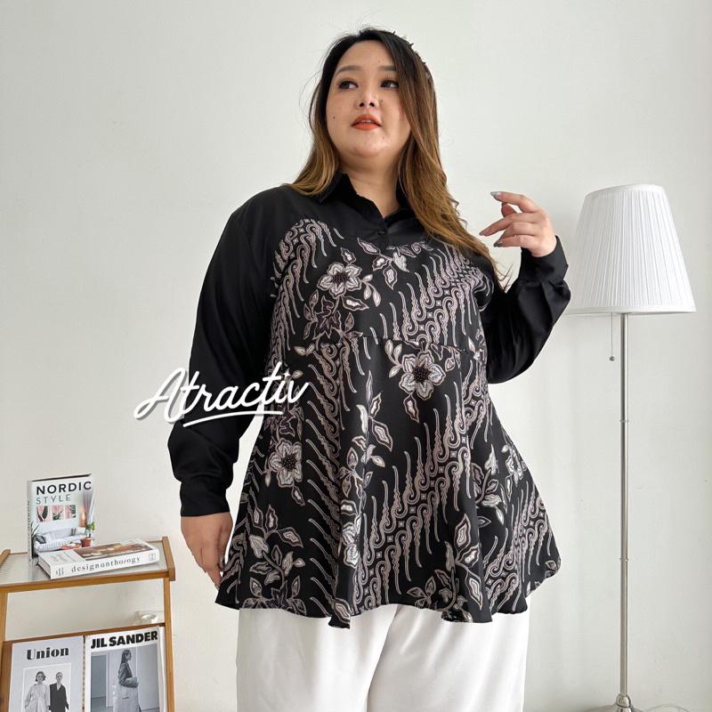 Jual Atractiv Blouse Batik Jumbo Xxl Xxxl 5l 6l 7l Atasan Batik Jumbo