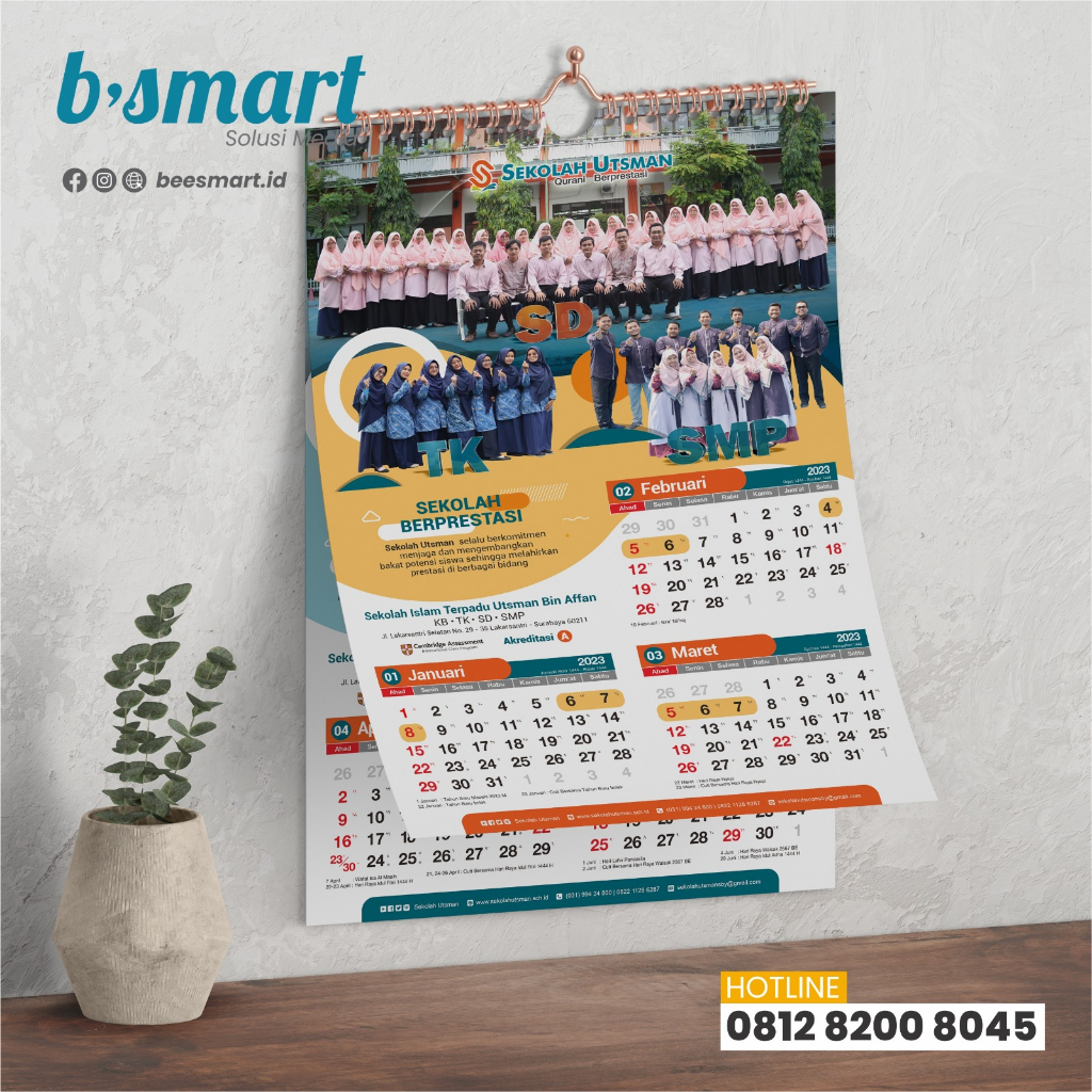 Jual CETAK KALENDER DINDING UKURAN 44x64 CM, 4 LEMBAR [KLEP SENG ...