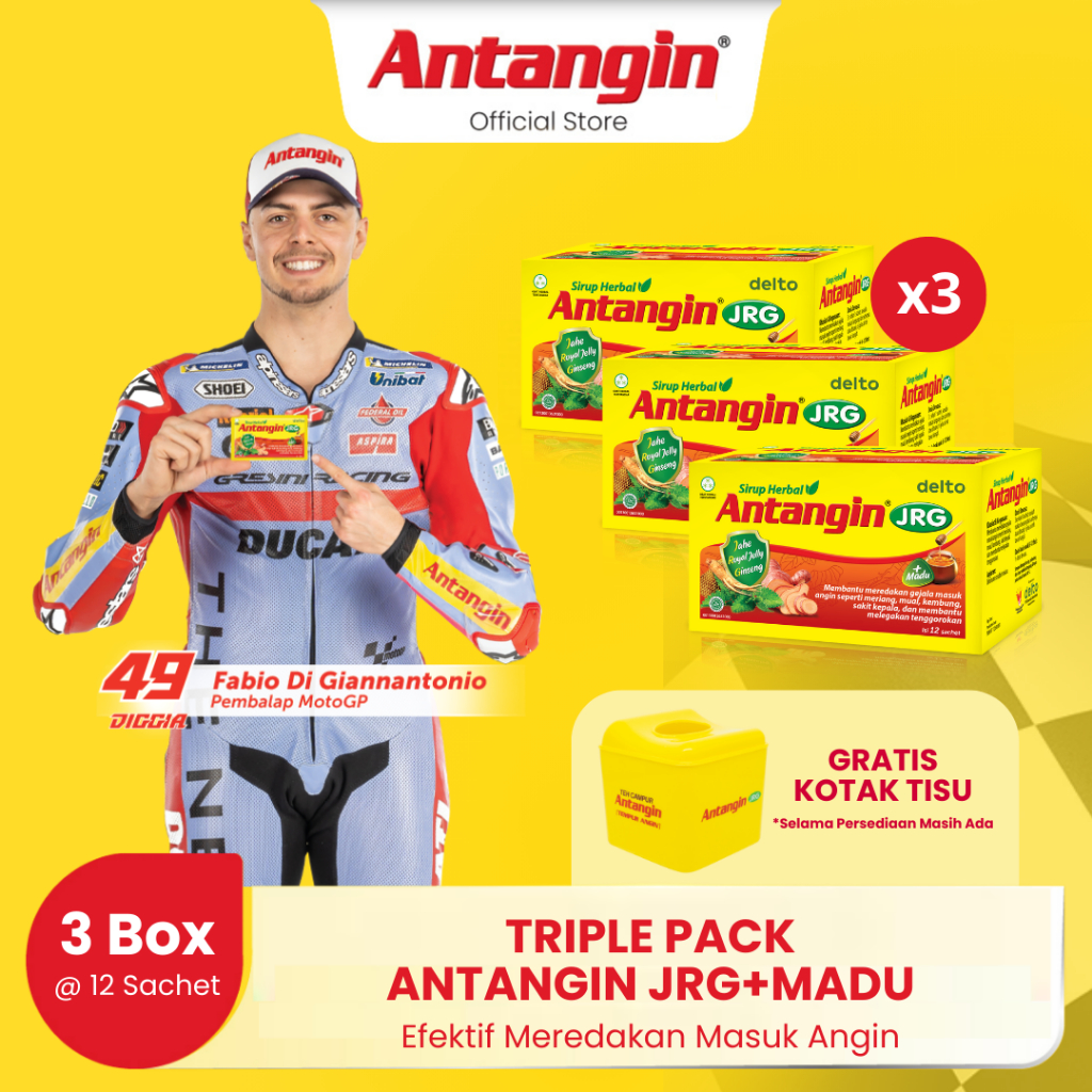 Jual Triple Pack Antangin JRG + Madu Sirup Herbal Box 12s -Masuk Angin ...