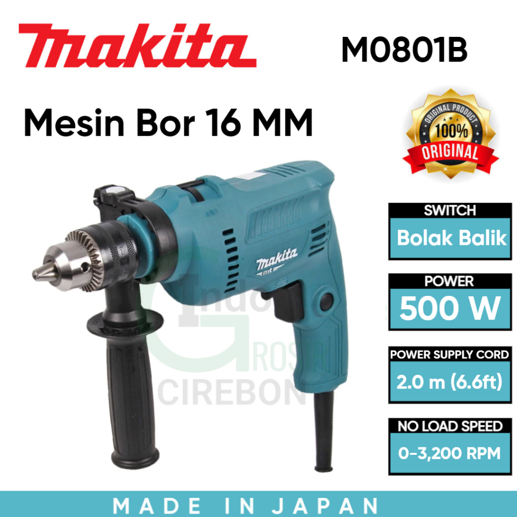 Jual MAKITA M0801B 16MM ( 5/8" ) Mesin Bor Listrik Tangan Besi Beton Tembok Variable Speed ...