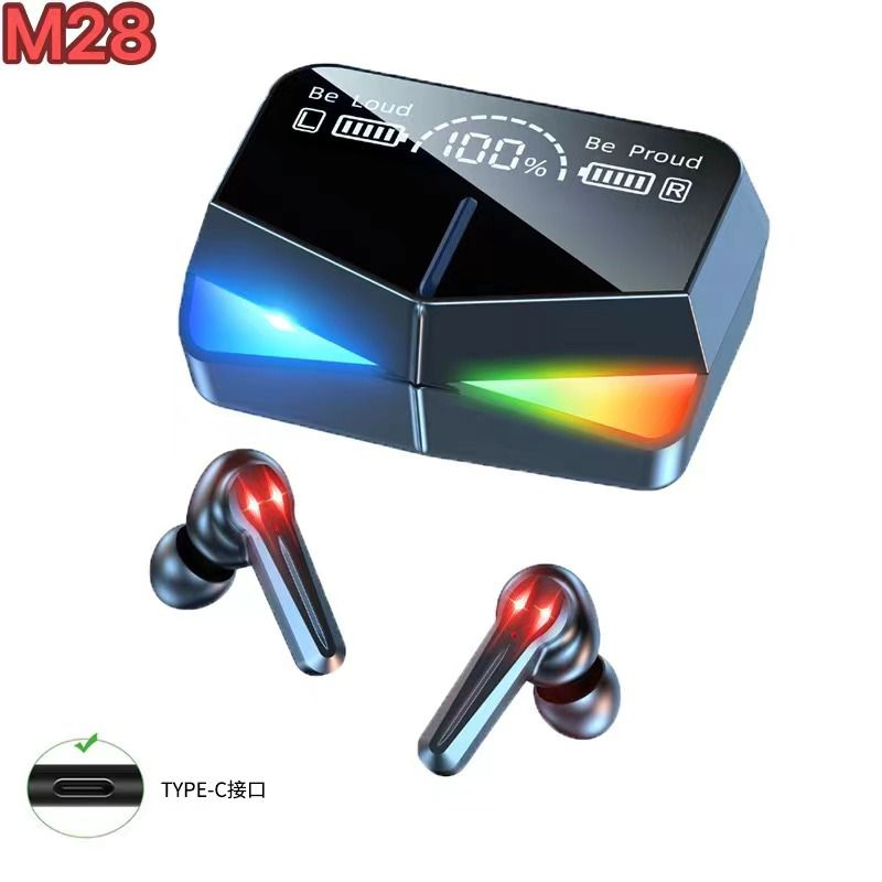 Jual M28 Tws headset bluetooth Wireless Headphones gaming earphone ...
