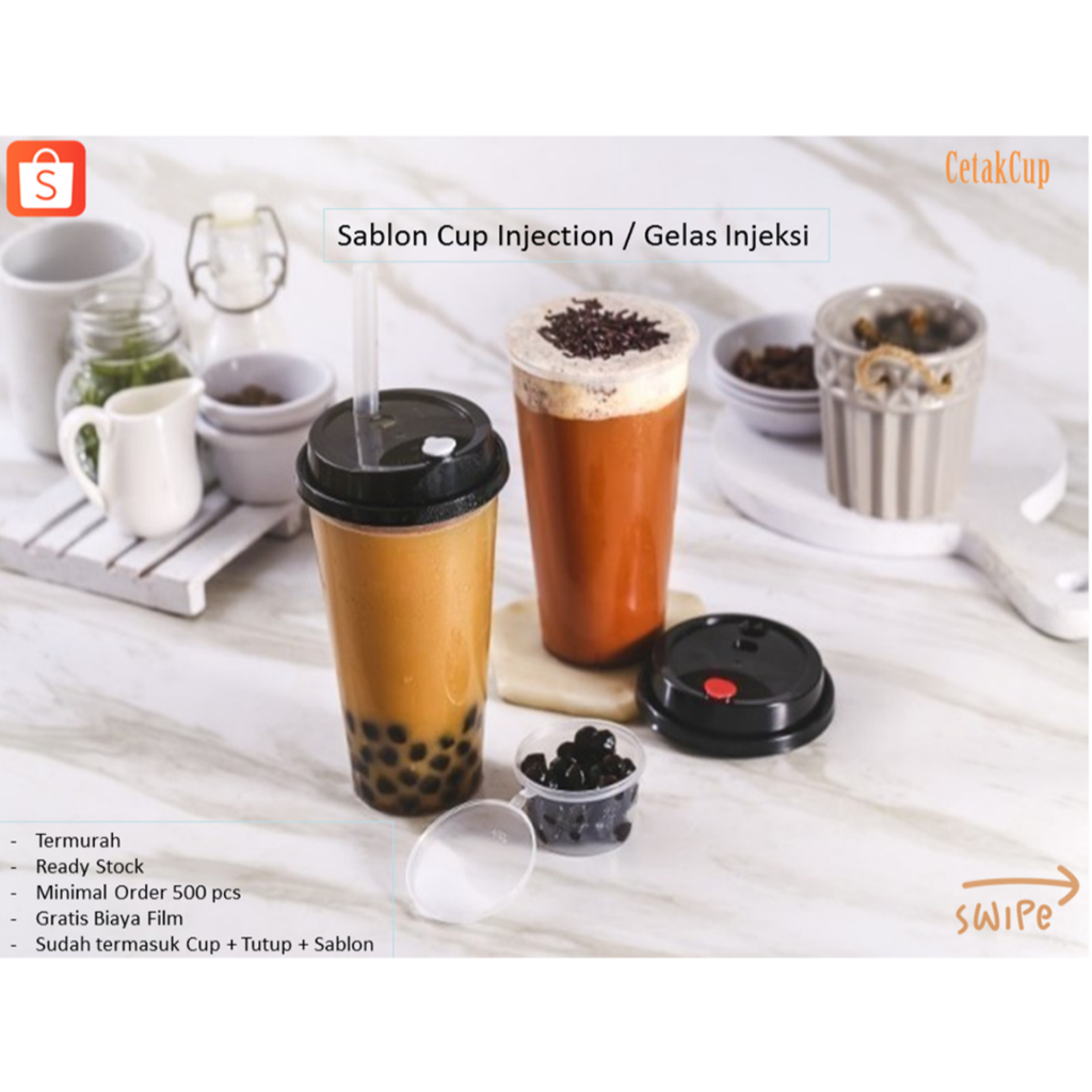 Jual Cup Injection Sablon 12 Oz 14 oz 16 Oz 22 Oz Datar minimal order ...
