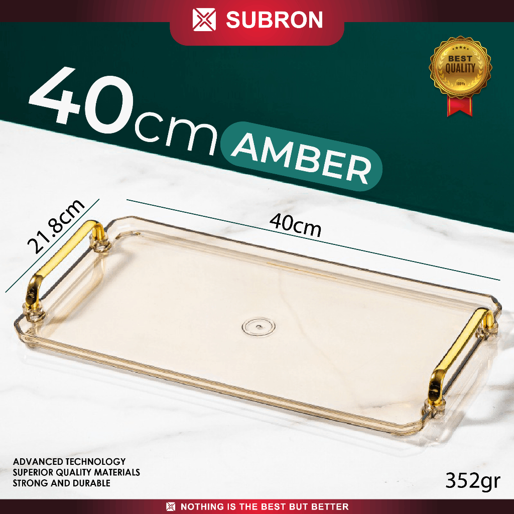 Jual SUBRON Nampan Plastik Kotak Persegi Aesthetic Transparan Tray ...