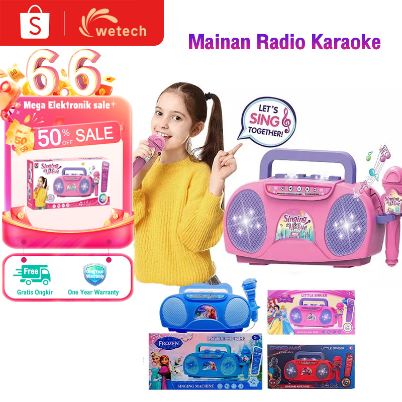 Jual Wetech Mainan Anak Mic Karaoke/Singing Machine Little Singer ...