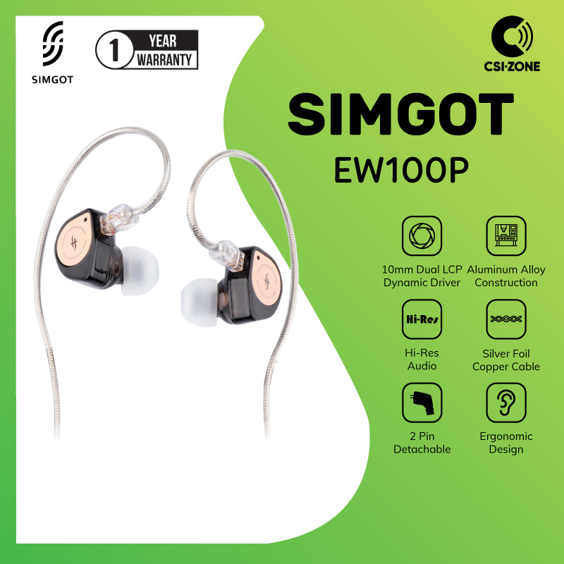 Jual SIMGOT EW100P 10MM Dual-LCP Dynamic Driver In Ear Earphone ...