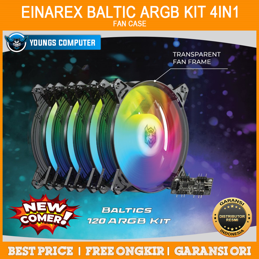 Jual Fan Case EINAREX BALTIC ARGB KIT 4in1 ( 4x Fan 12cm aRGB + Hub) | Shopee Indonesia