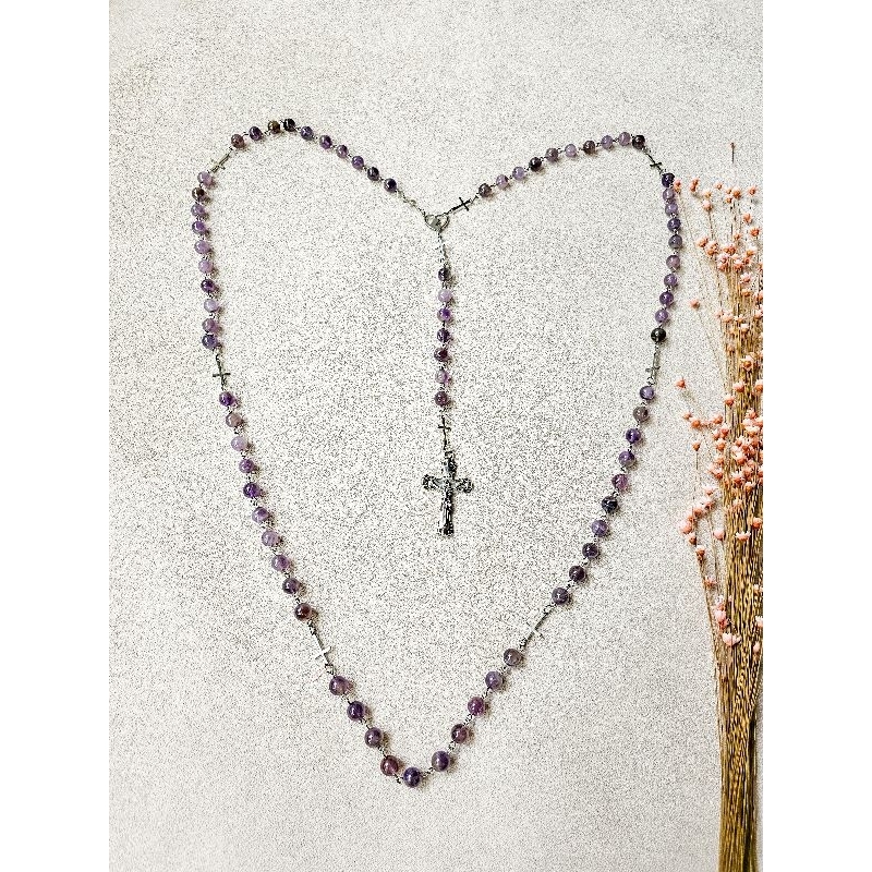 Jual Rosario 77 Bapa Kami Batu Alam Amethys/Kecubung 8mm | Shopee Indonesia