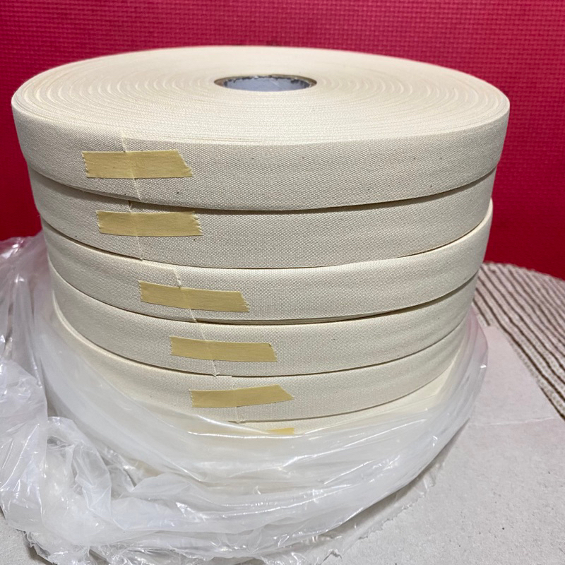 Jual pita label merek katun polos 2 cm 100 meter. #labelbaju#labelhijab ...