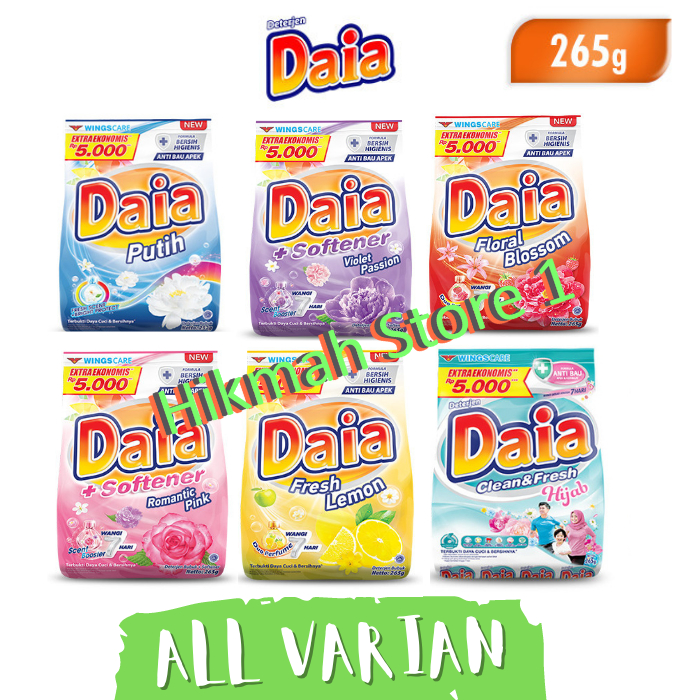 Jual DAIA DETERGENT, SABUN CUCI BUBUK KEMASAN EKONOMIS 280g | Shopee ...