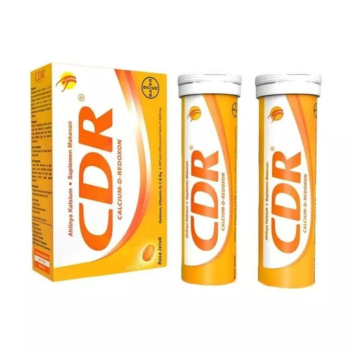 Jual CDR TUBE 20 TABLET EFFERVESCENT 2 TUBE TABUNG JERUK MANDARIN ...
