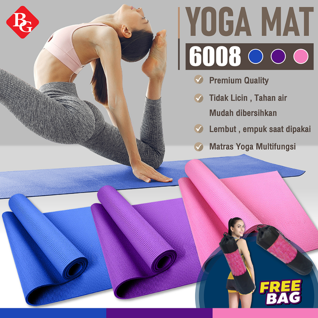 Jual HTD Sport Matras Yoga Anti Slip 6mm 4mm Alat Olahraga Senam ...