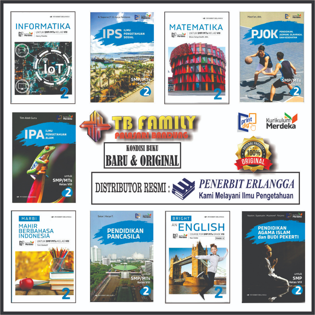 Jual Buku Paket Kurikulum Merdeka KURMER Kelas 8/VIII SMP - ERLANGGA | Shopee Indonesia