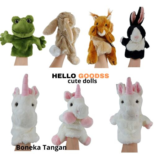 Jual Boneka Tangan Puppet Unicorn Kelinci Kodok Tupai CUte Unik ...
