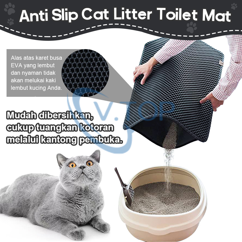 Jual V.TOP Alas Kucing Pasir Alas Kotoran Kucing Lapisan Ganda Ganda ...