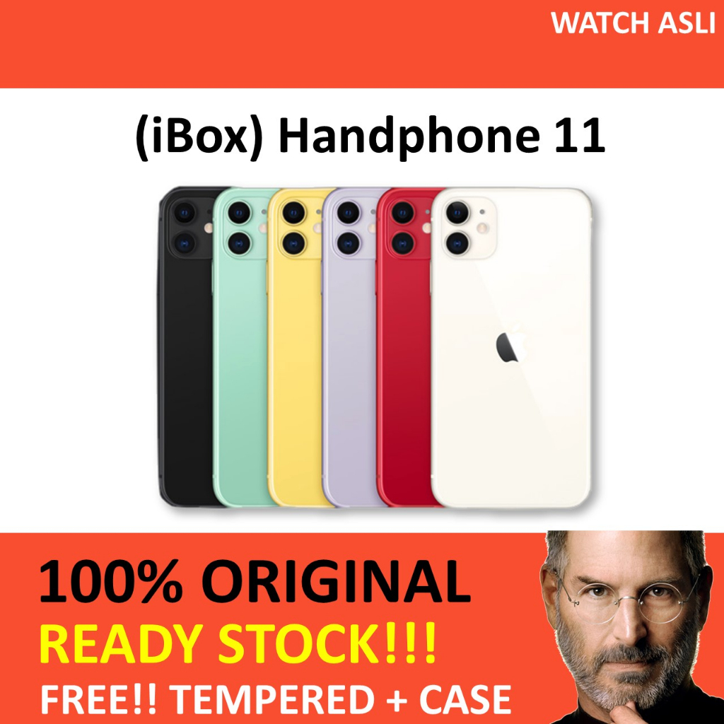 Jual (iBox) HP iPhonee 11 64GB 128GB 256GB White Black Yellow Red Green ...