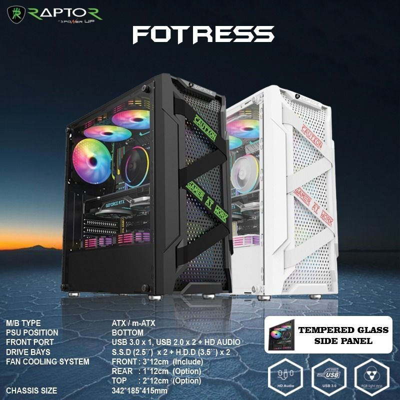 Jual POWER UP CASING RAPTOR FOTRESS BLACK / WHITE | Shopee Indonesia