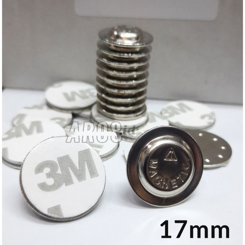 Jual Magnet Bulat 17mm Magnet Pin Bros Wing Lencana Nama Dada Magnetic ...