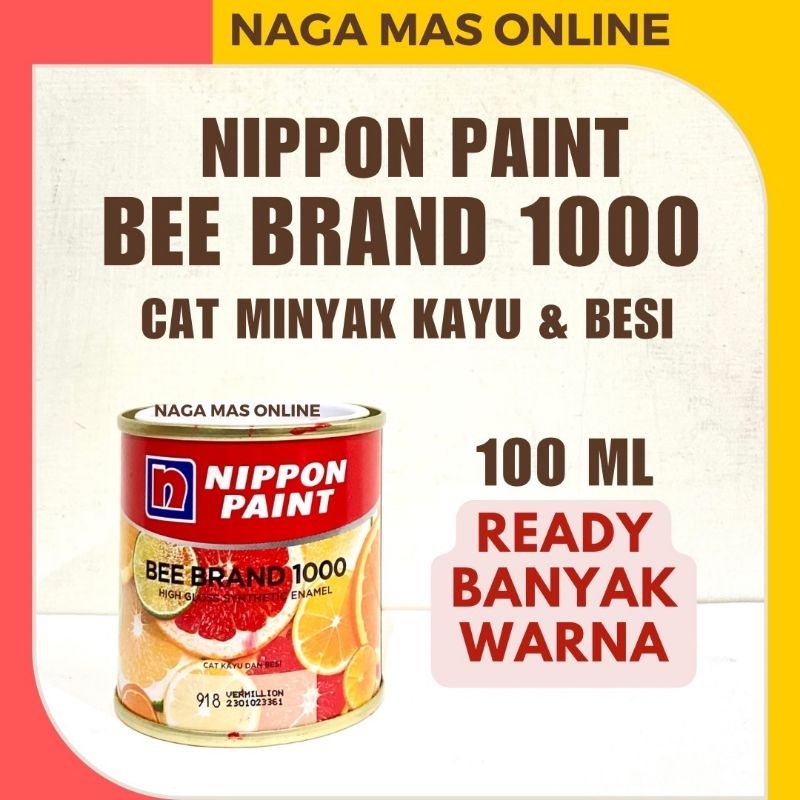 Jual BEE BRAND 1000 KECIL 100ML NIPPON PAINT / CAT KAYU DAN BESI / CAT MINYAK KILAT CEPAT KERING ...