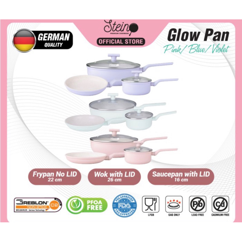 Jual Stein Cookware Glow Pan - Paket Glowpan SteinCookware Wajan Set ...