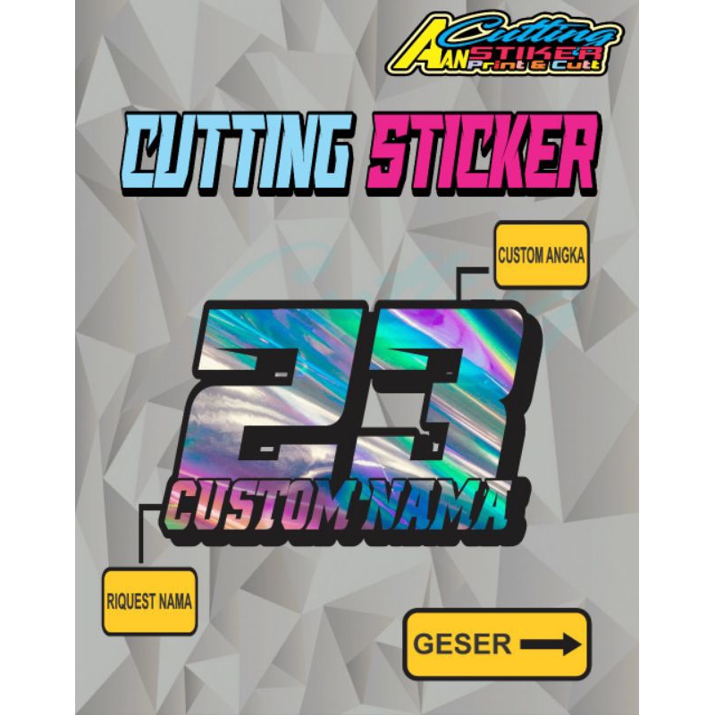 Jual stiker custom nomor dan nama stiker nomor star stiker cutting ...