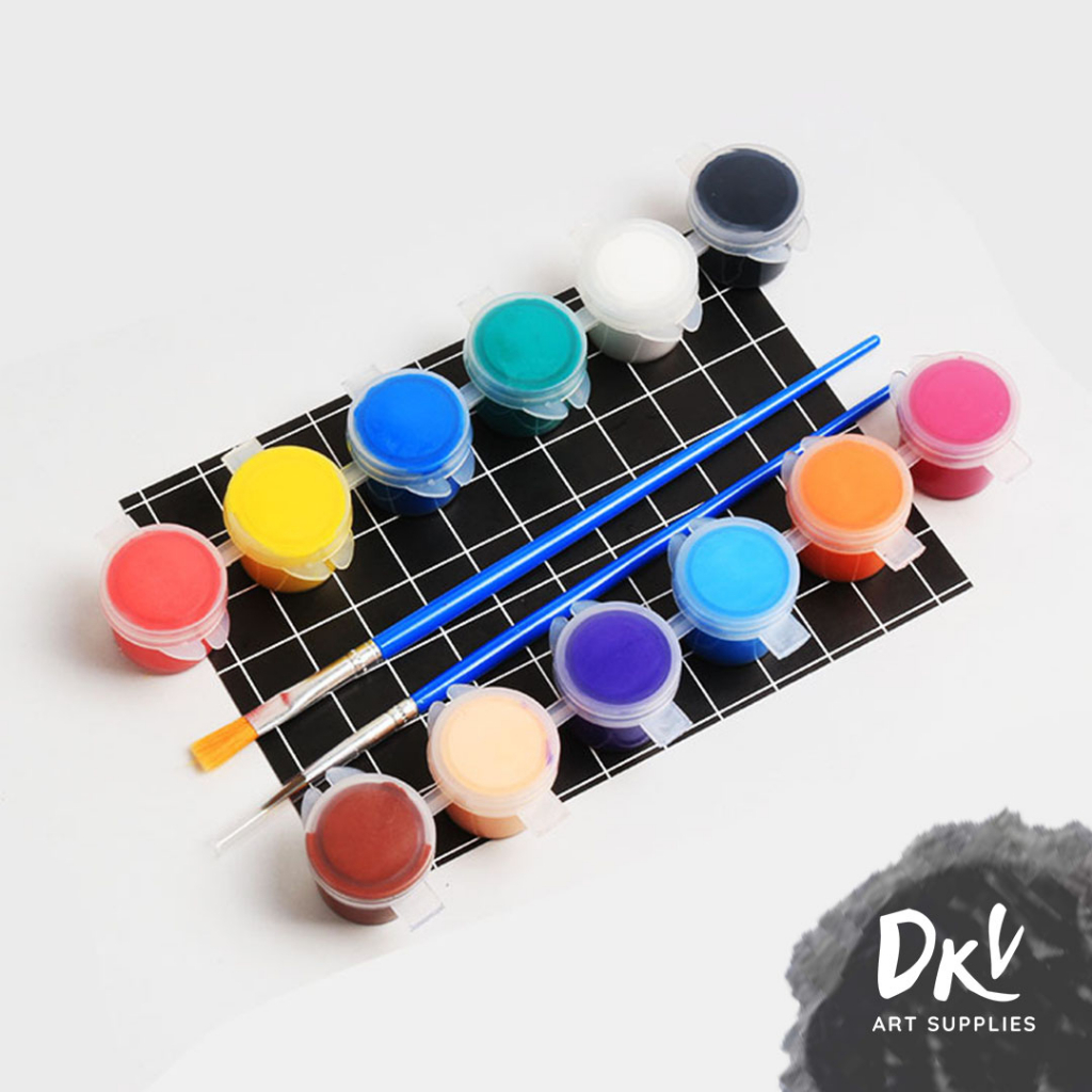 Jual Cat Akrilik Set 6 / 12 Warna Set Melukis / Cat untuk Kanvas Lukis ...