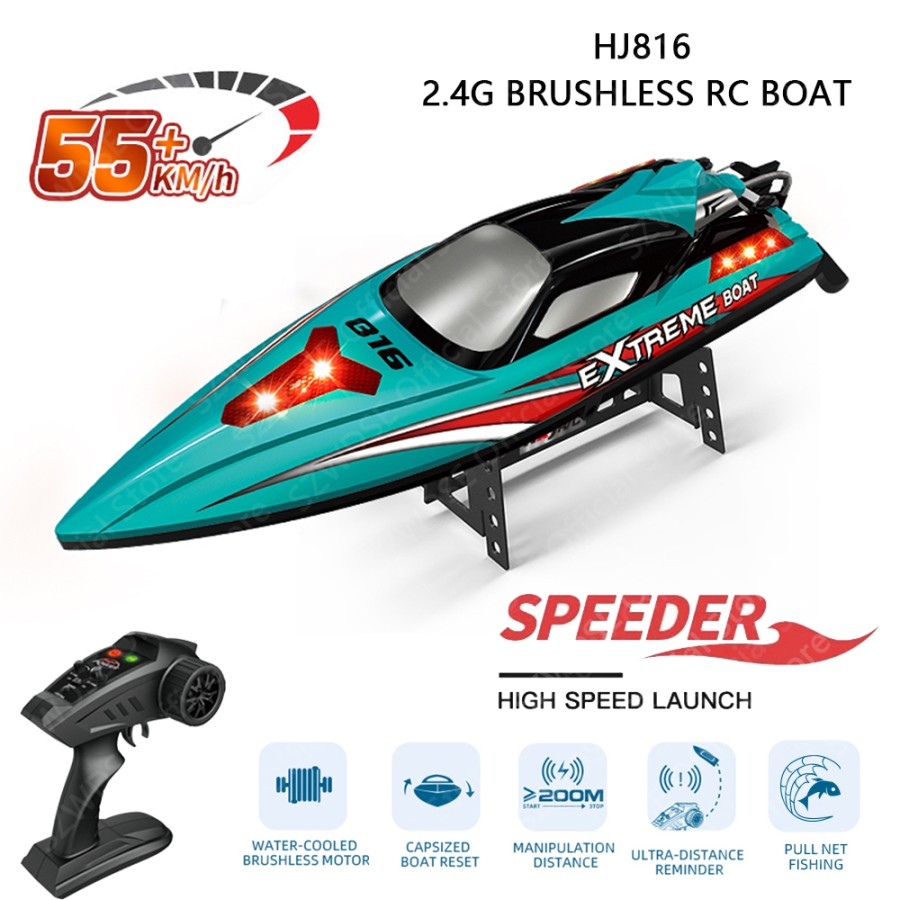 Jual rc boat brushless HJ816 PRO 3s 2.4ghz 55kmh rc speed boat kapal rc ...