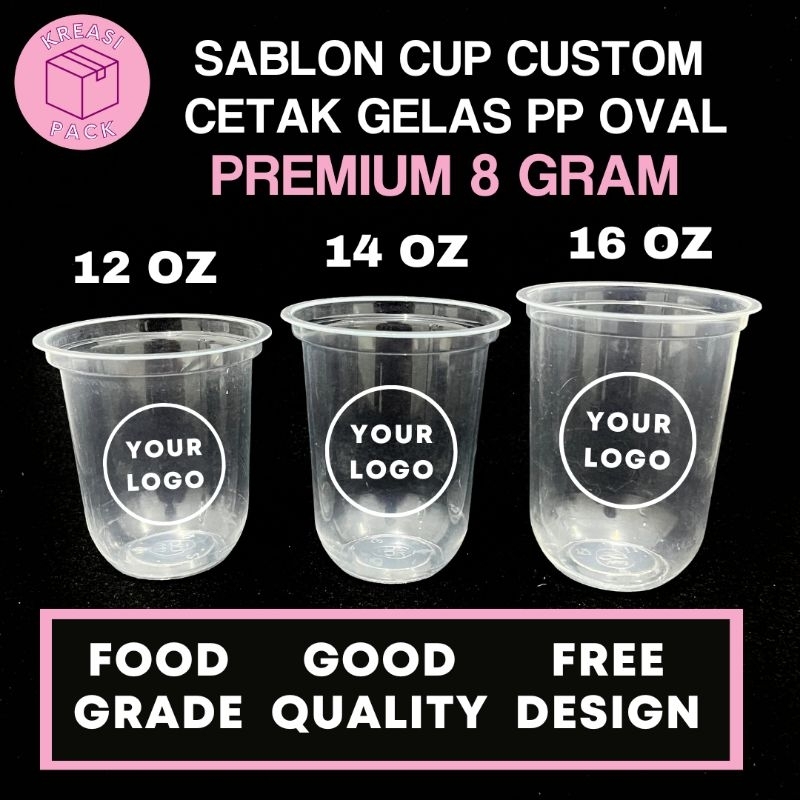 Jual Sablon Gelas Cup Oval 8 Gram Custom | Shopee Indonesia