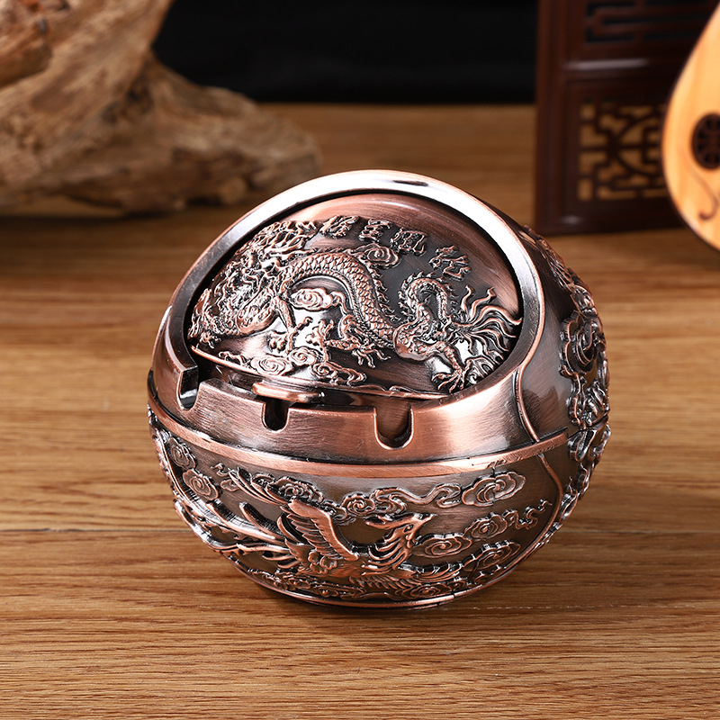 Jual Asbak Rokok Logam Retro Tahan Angin Dengan Tutup Gaya Eropa ...