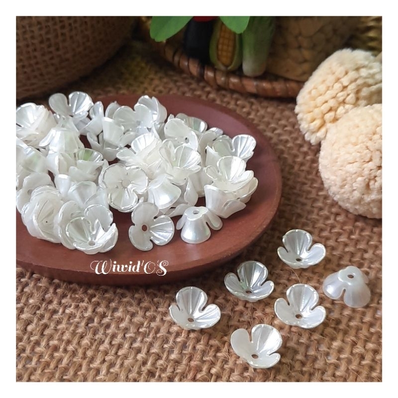 Jual (30 biji) MANIK MUTIARA BUNGA CLOVER 10 mm | Shopee Indonesia