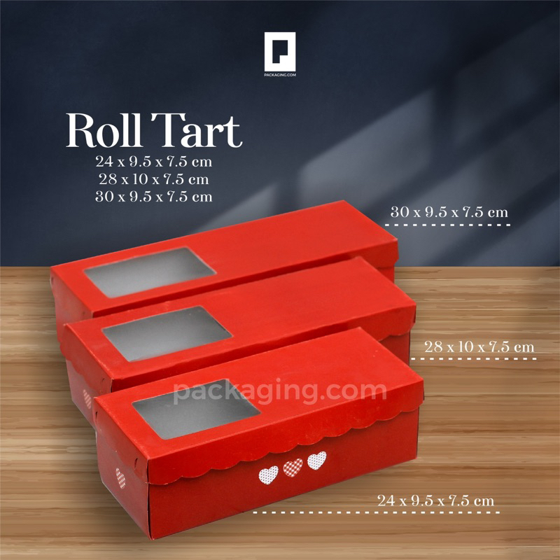 Jual Box Rol Cake/Dus Roti Gulung/Dus Kue Roll Tart Merah | Shopee ...