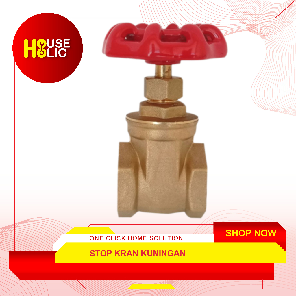 Jual Gate Valve Drat Kuningan Kran Air / Stop Keran Putar Kuningan | Shopee Indonesia