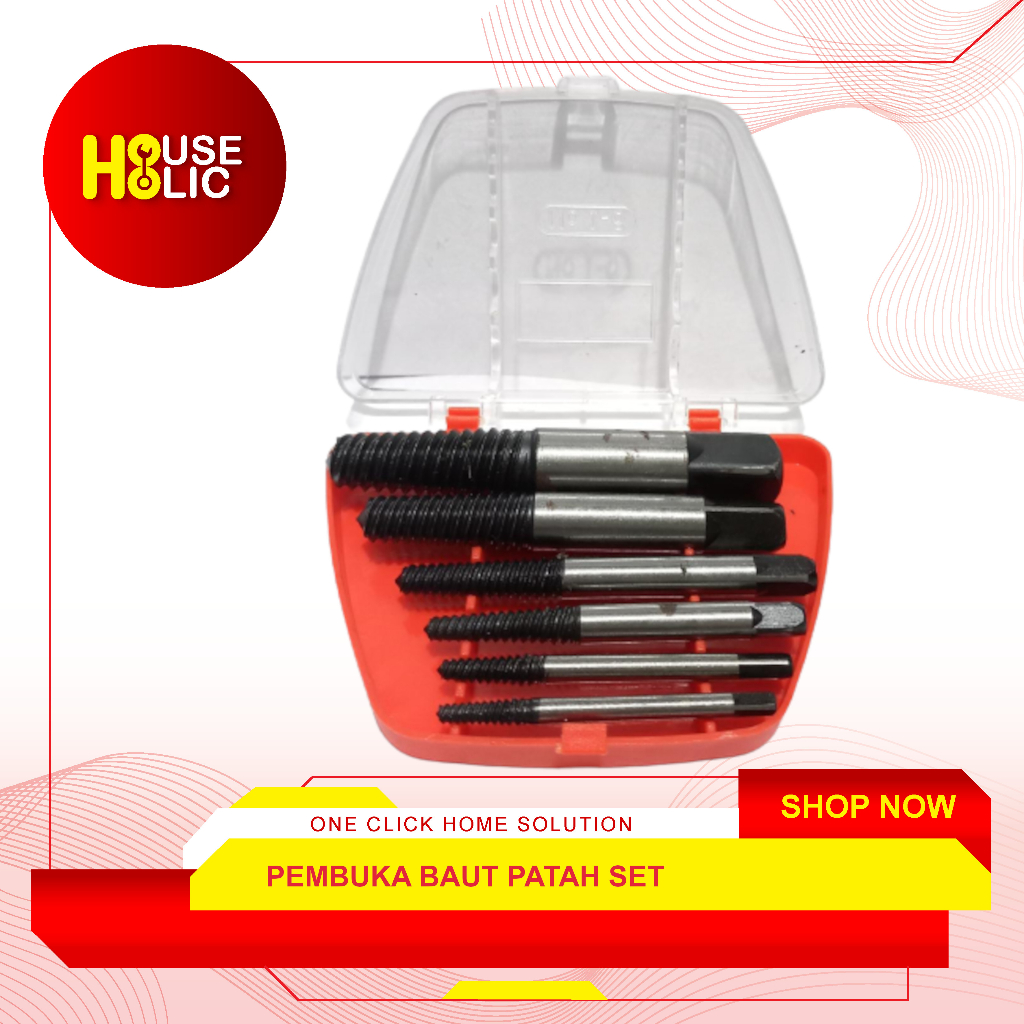 Jual Alat Pembuka Baut Patah Tab Tap Balik Set 6 Pcs / Screw Extract ...