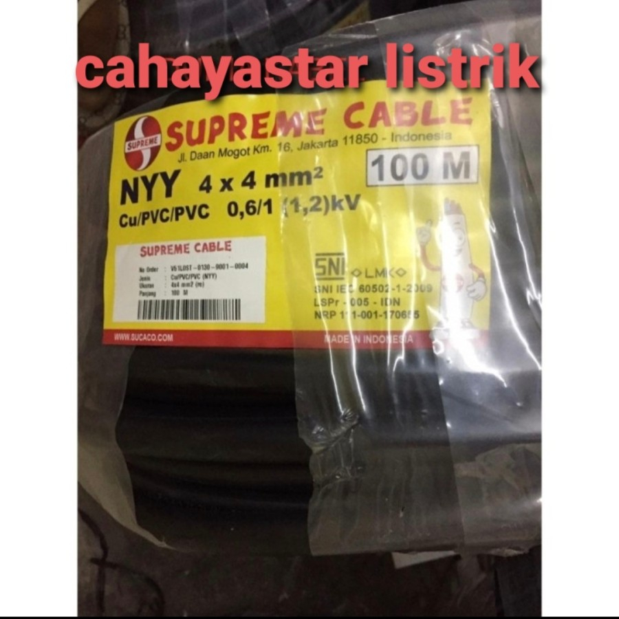 Jual KABEL NYY HITAM ENGKEL 4x4 SUPREME JUAL PER ROLL 100MTR UTUH | Shopee Indonesia