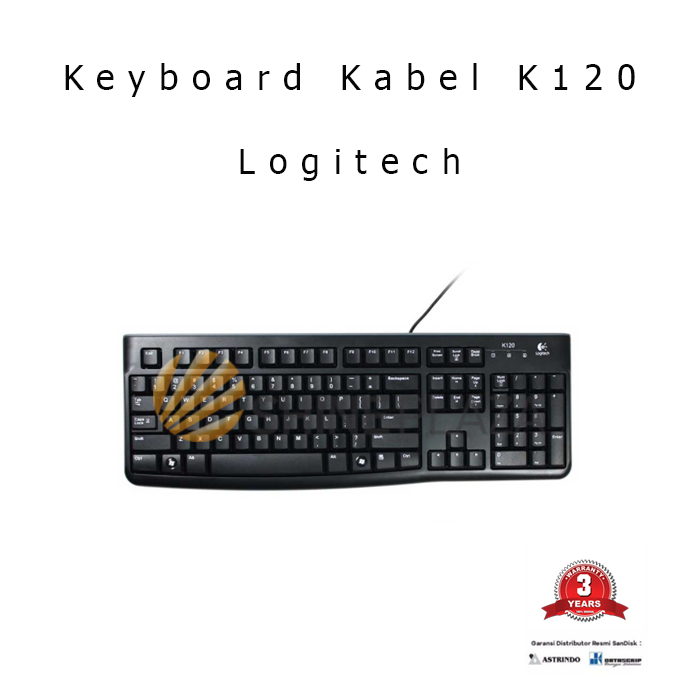 Jual Keyboard Logitech Kabel USB Cable Wired K120 Original | Shopee ...