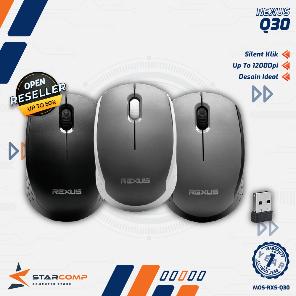 Jual Rexus Q30 Mouse Wireless Office Silent Click | Shopee Indonesia