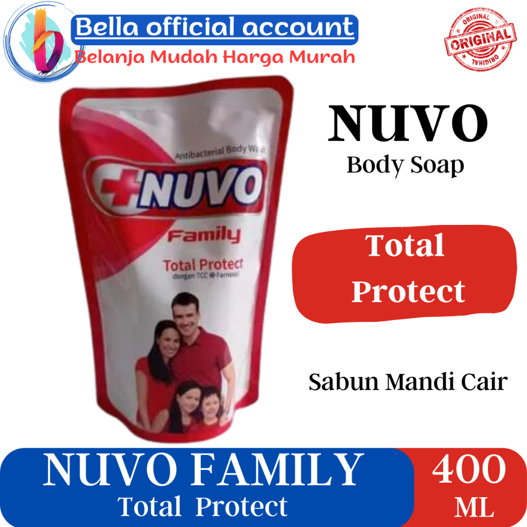 Jual Nuvo Classic Red Total Protect Body Wash sabun mandi cair Pouch ...