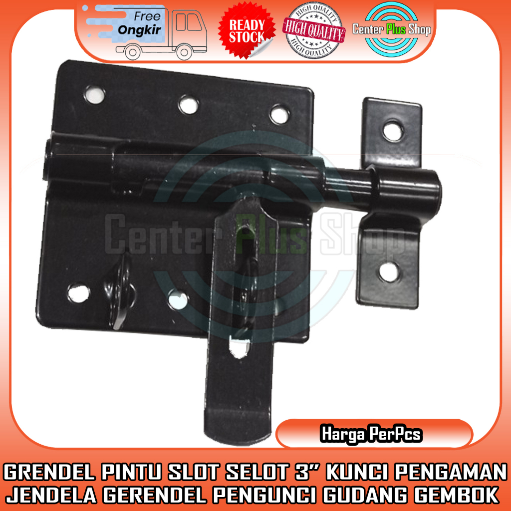 Jual GRENDEL KOKOT 3" INCH KUNCI SLOT GERENDEL HITAM SELOT TEMPAT ...