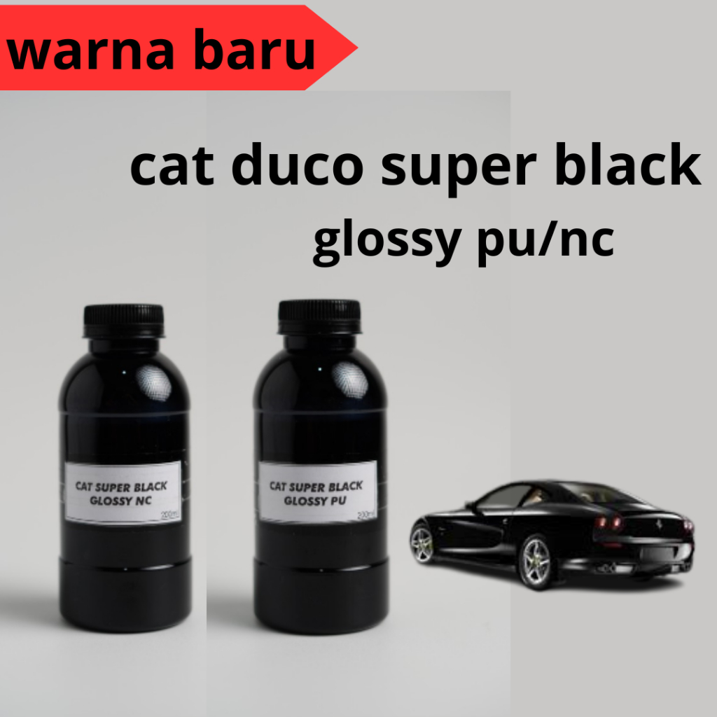 Jual Cat Super Black Glossy PU NC 100ml 200ml/cat hitam pu nc | Shopee Indonesia