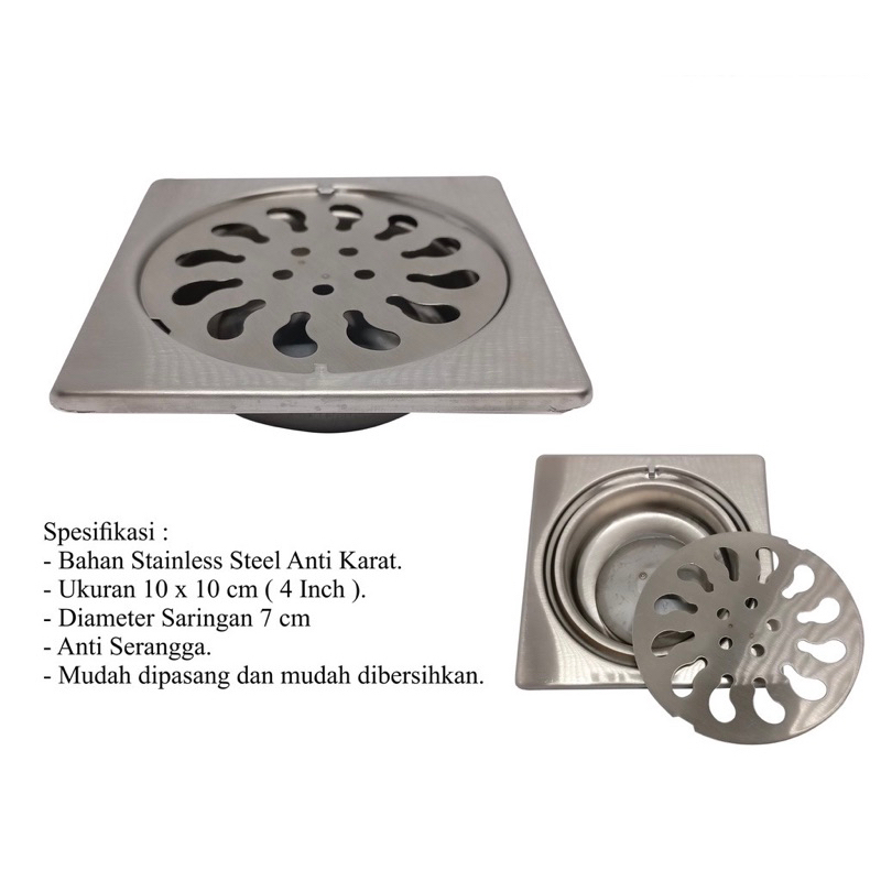 Jual Floor drain saringan got stainless 4” | Shopee Indonesia