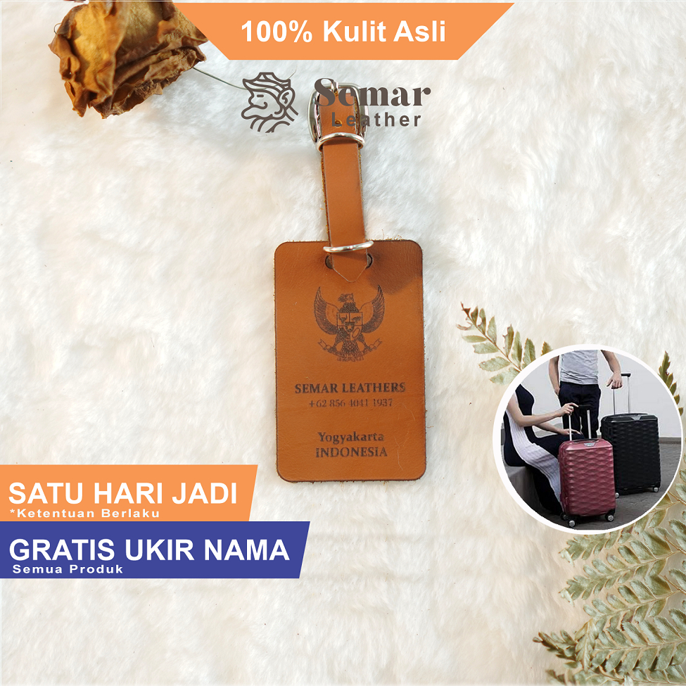 Jual Penanda Koper Luggage Tag Gantungan Koper Custom Nama Kulit Asli ...