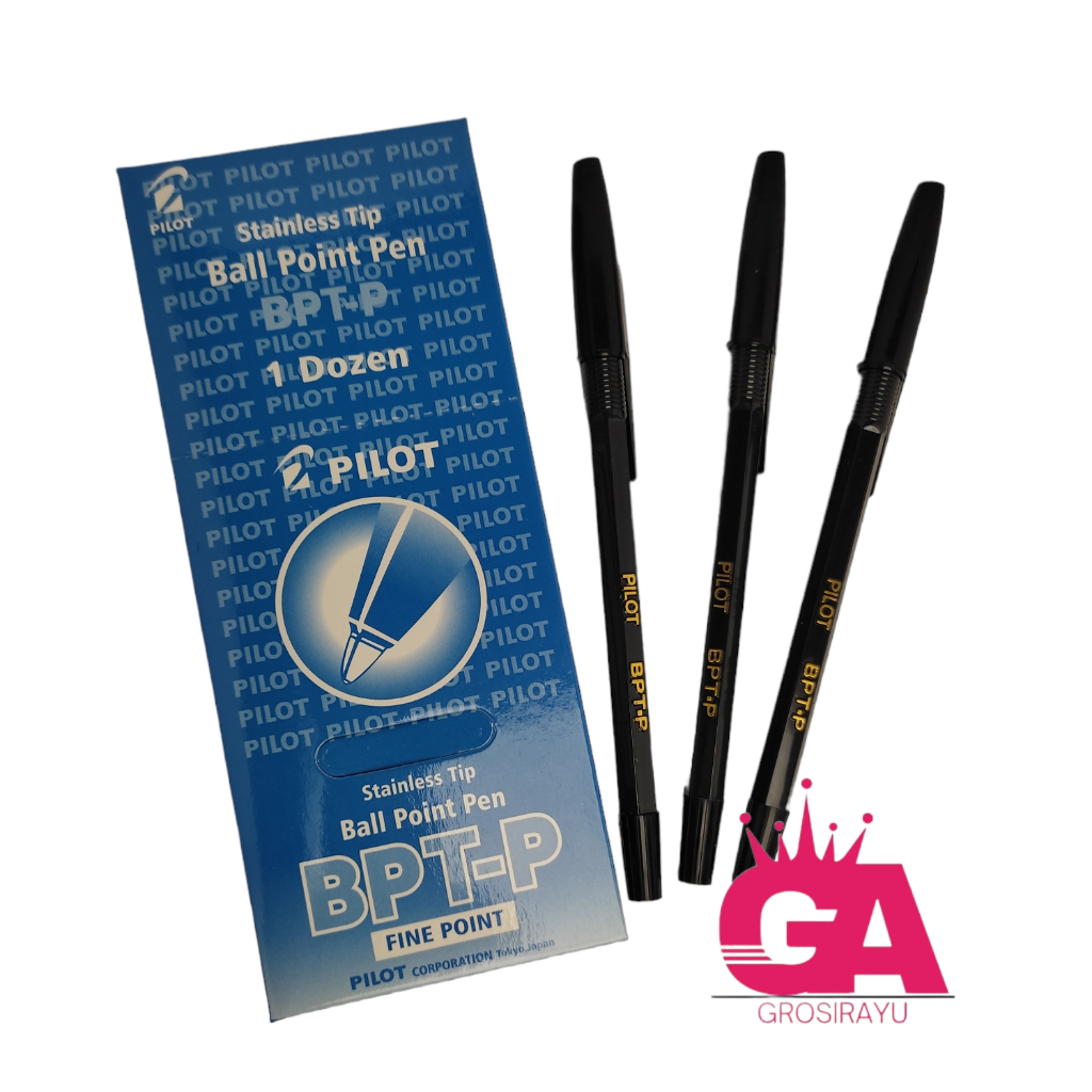 Jual BOLPOINT / PULPEN PILOT HITAM 1 PACK (12 PCS) | Shopee Indonesia