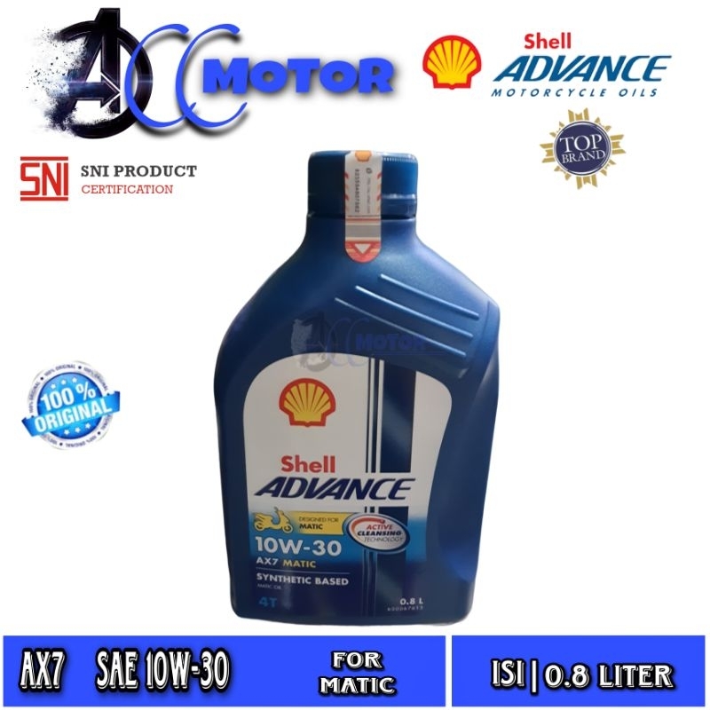 Jual OLI MESIN SHELL ADVANCE AX7 MATIC 0.8 LITER SAE 10W-30 RESMI ...