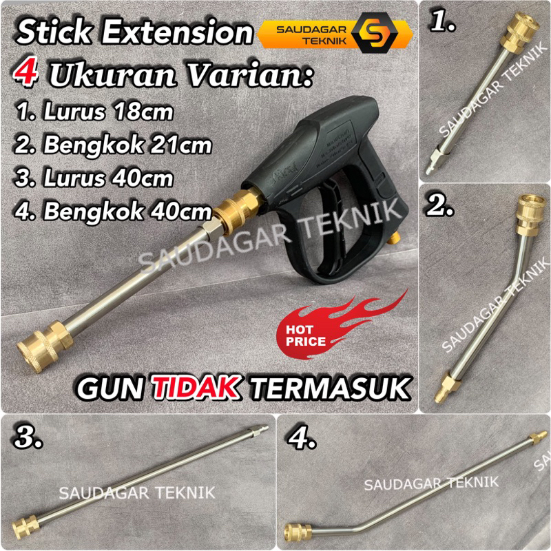 Jual Stick Extension Gun Jet Cleaner Quick Release 1/4 Female Stik Foam ...
