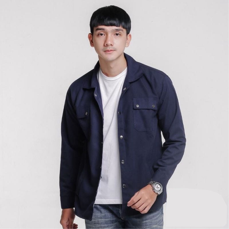 Jual jaket semi parka couple set korean style - kemeja semi parka outer ...