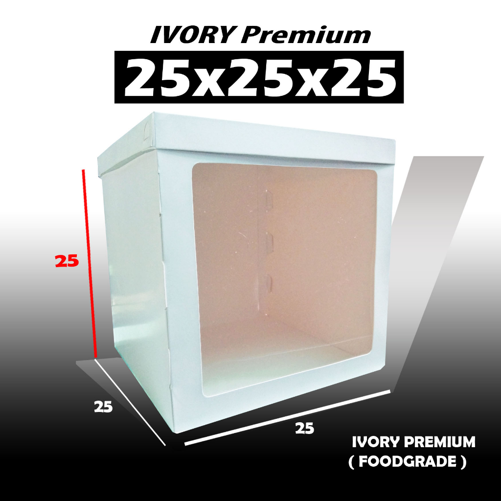 Jual IVORY BOX 25x25x25 TART/HAMPERS FOODGRADE / PREMIUM DAN ELEGAN ...