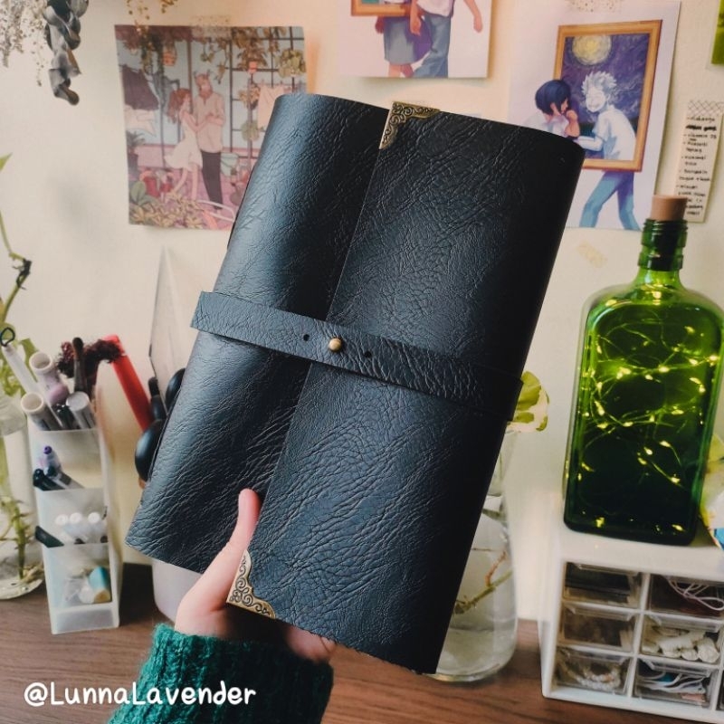 Jual Black Traveler's Leather Journal Vintage Notebook A5 | Jurnal ...