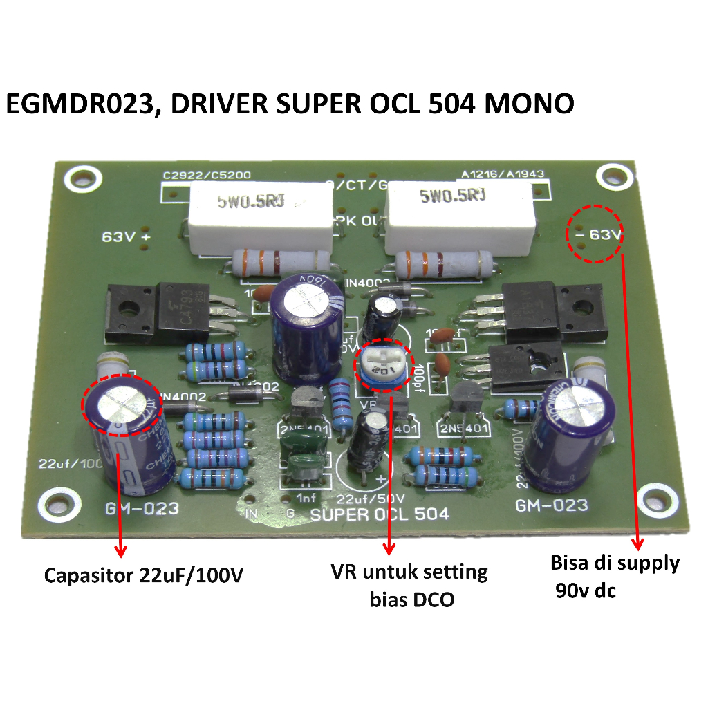 Jual Kit Driver Power Amplifier Mono SUPER SOCL 504 by Gm | Shopee ...